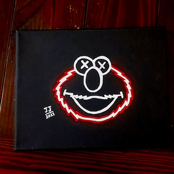 Art | Kaws Elmo Painting | Poshmark
